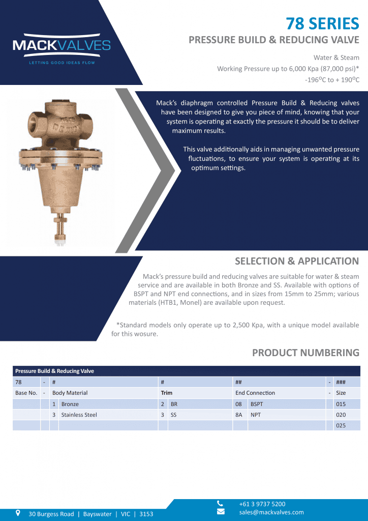 Pressure Build Reducing 78 - Mack Valves
