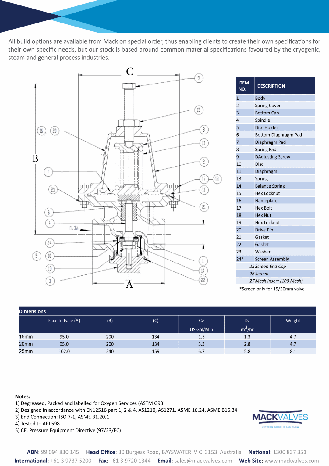 Pressure Build Reducing 78 - Mack Valves