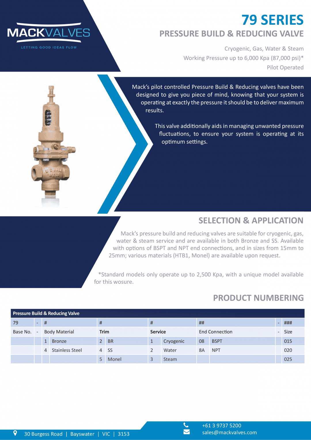 Pressure Build Reducing 79 - Mack Valves