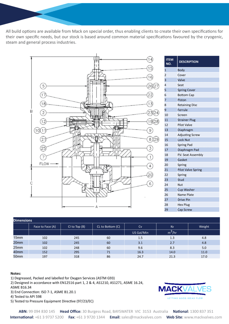 Pressure Build Reducing 79 - Mack Valves